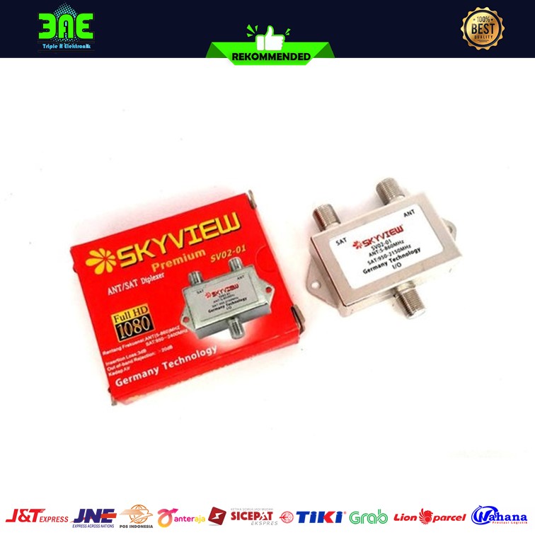 Skyview Mixer Duplixer Antena TV & Parabola Alat Gabungkan Kabel ...