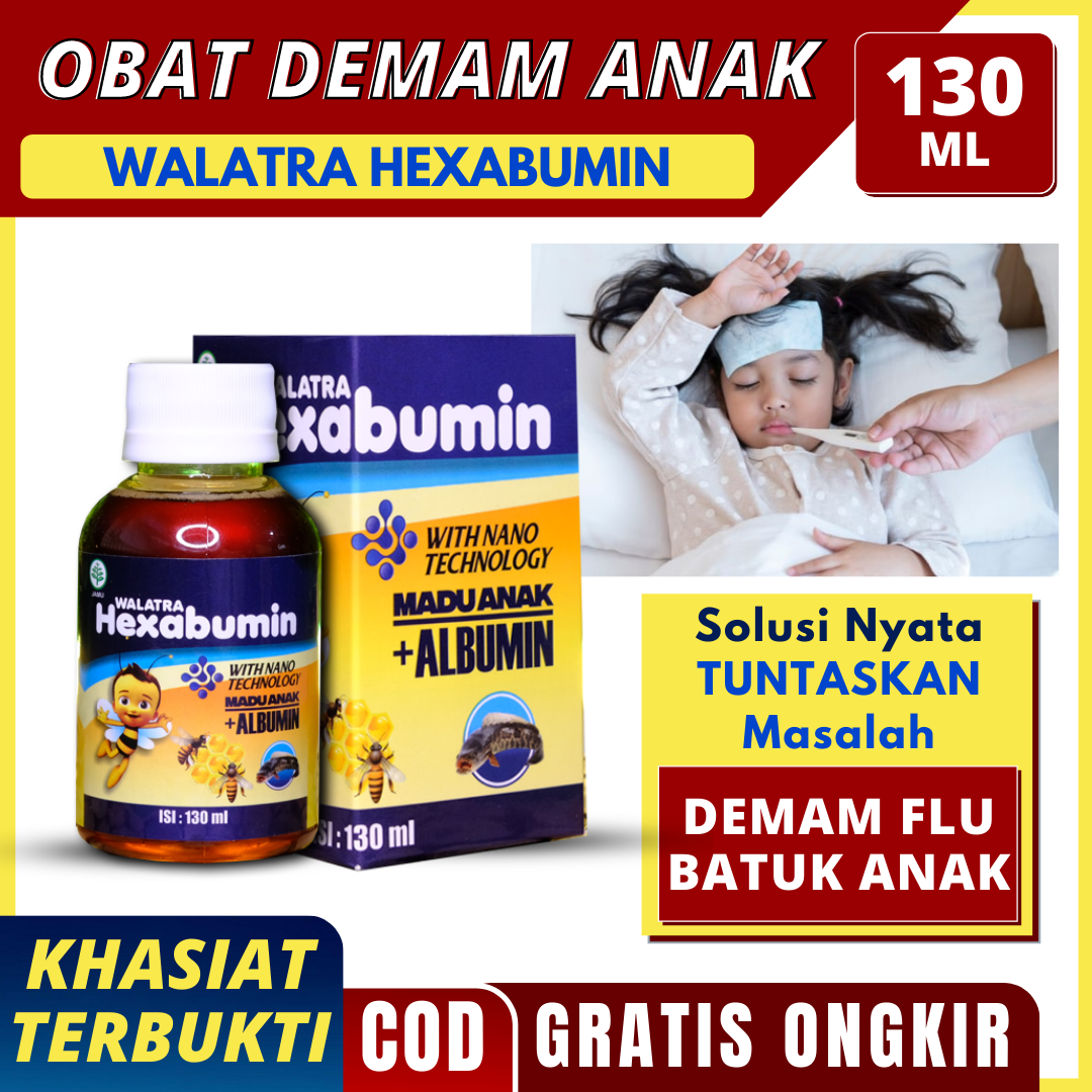 HEXABUMIN Madu Albumin Obat Demam Bayi Anak Usia 1 2 3 4 5 Tahun Hingga ...