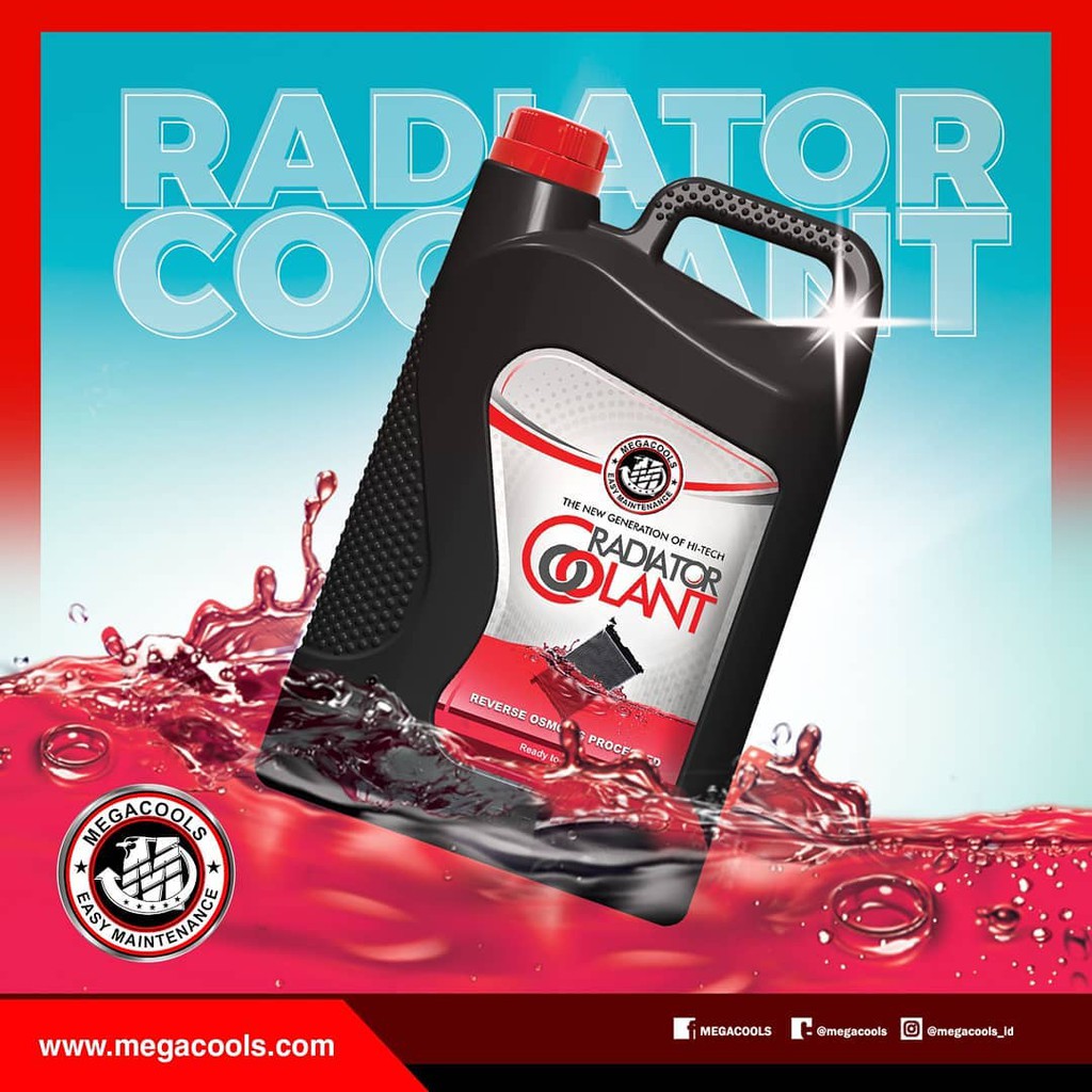 Megacools radiator coolant 5ltr MErah dan Hijau Megacool radiator ...