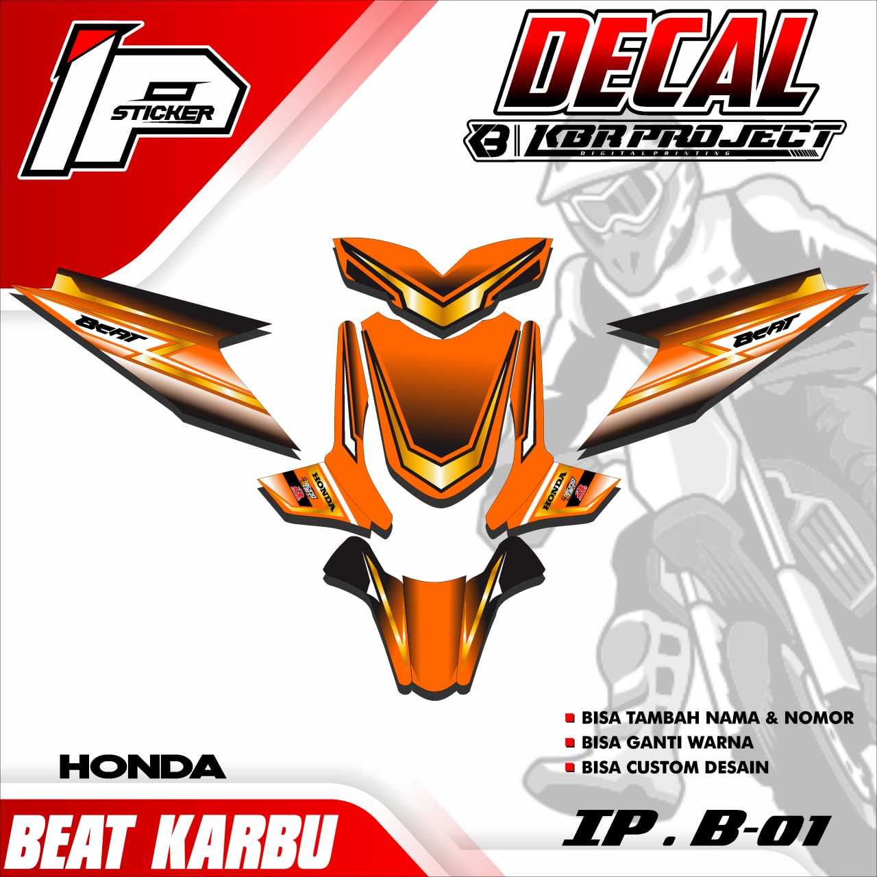 Decal BEAT KARBU - Sticker Decal Variasi FULL BODY List HONDA BEAT ...