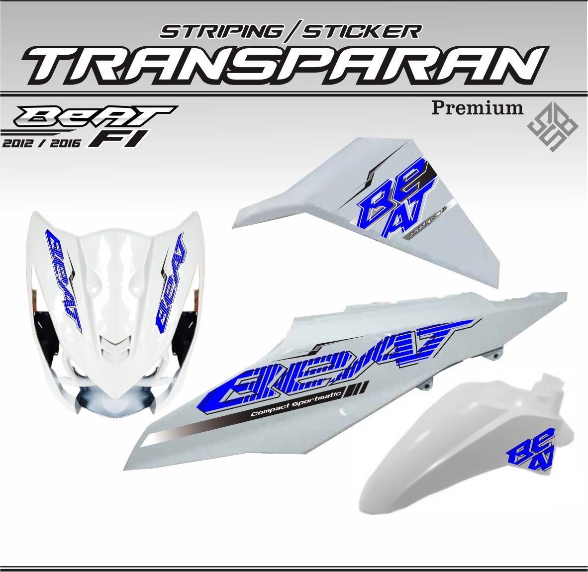 STIKER MOTOR BEAT FI TRANSPARAN / STRIPING POLET SIMPLE TRANSFARAN ...