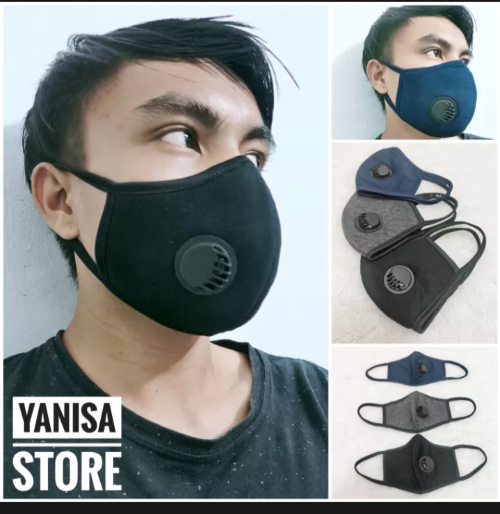 MASKER FILTER UDARA TALI KUPING - MASKER VENTILATOR 3 WARNA - MASKER ...