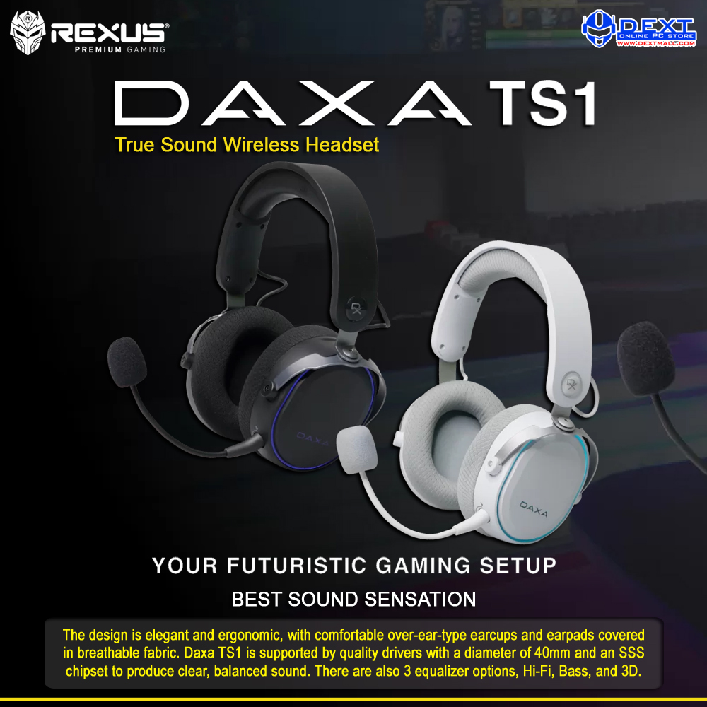 Rexus Daxa TS1 Wireless Gaming Headset - White | Lazada Indonesia