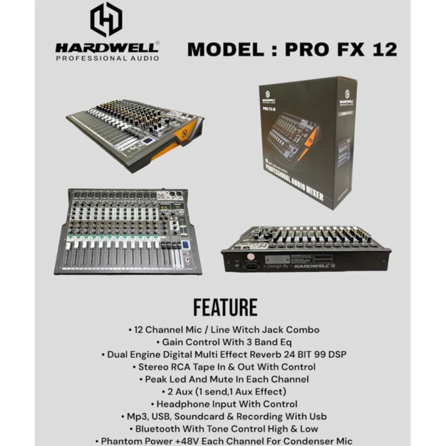 Mixer Audio HARDWELL PRO FX12 PRO FX 12 Channel Original TERBAIK ...