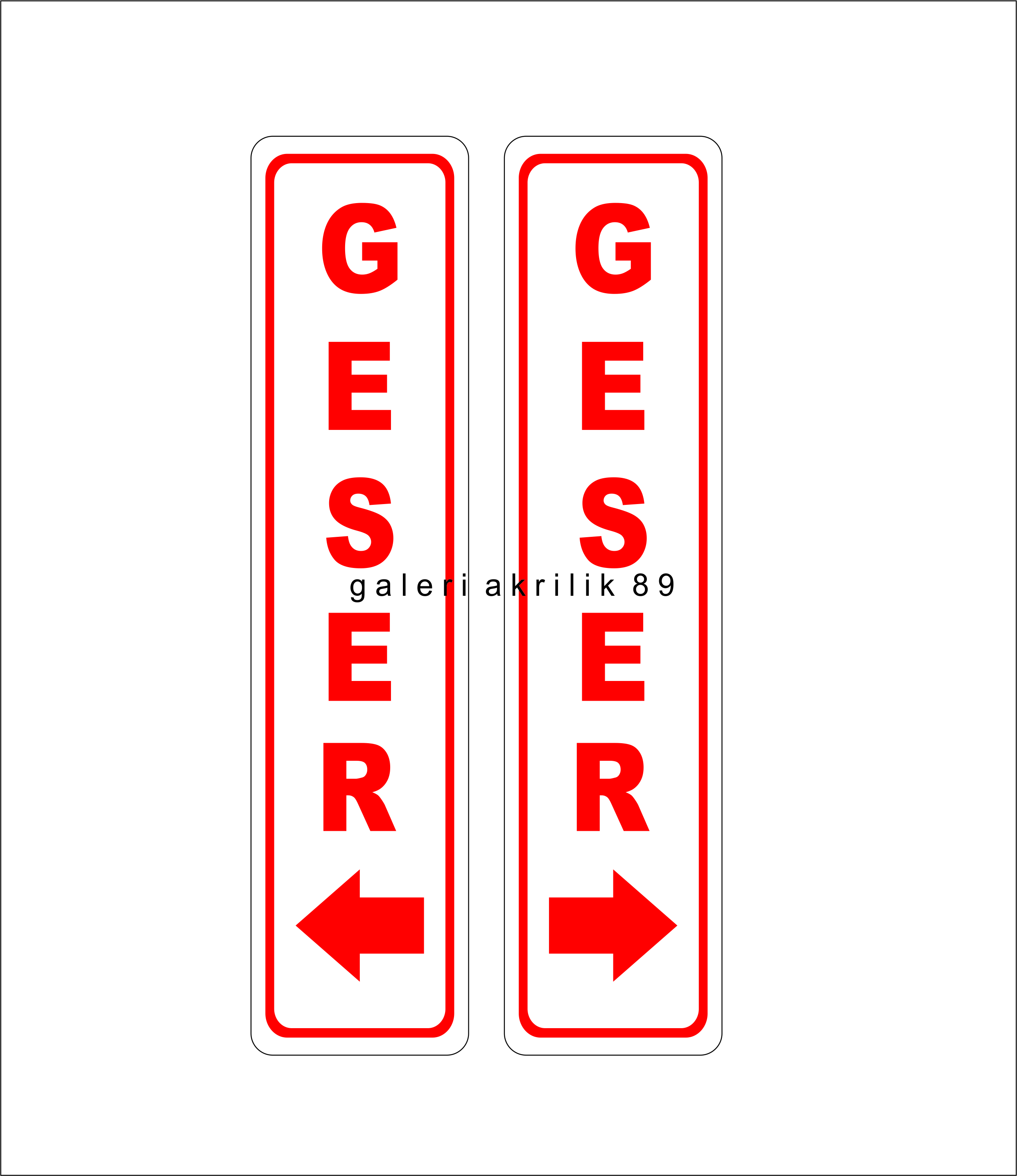 GESER sign akrilik/Akrilik plat geser pintu | Lazada Indonesia
