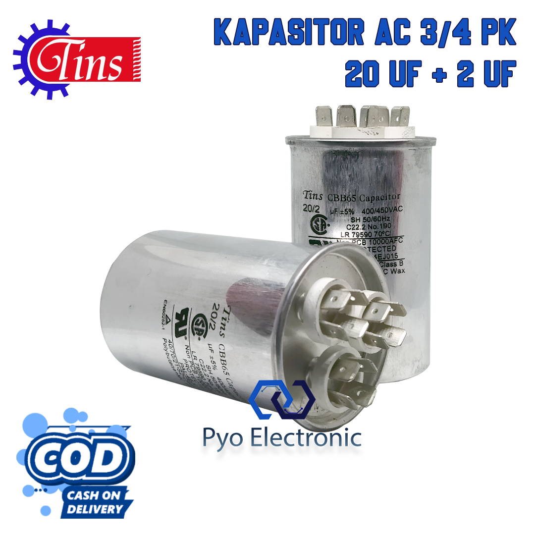 KAPASITOR AC PANASONIC 3/4 PK CAPASITOR AC DOBEL 20+2 UF BODY ALUMINIUM ...