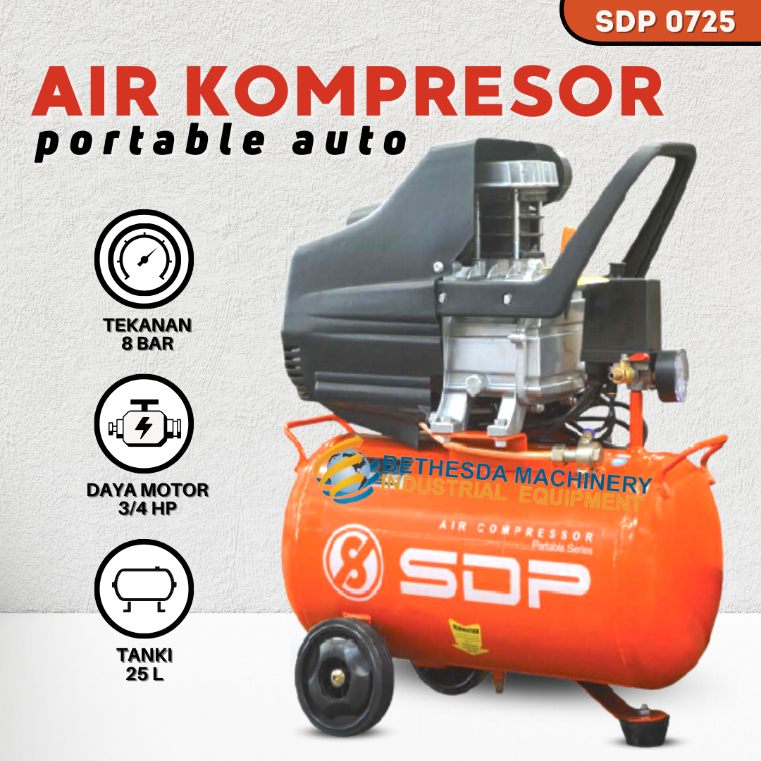 Kompresor Angin 25L SDP SHARK Portable air compressor 3/4HP 10 Liter ...