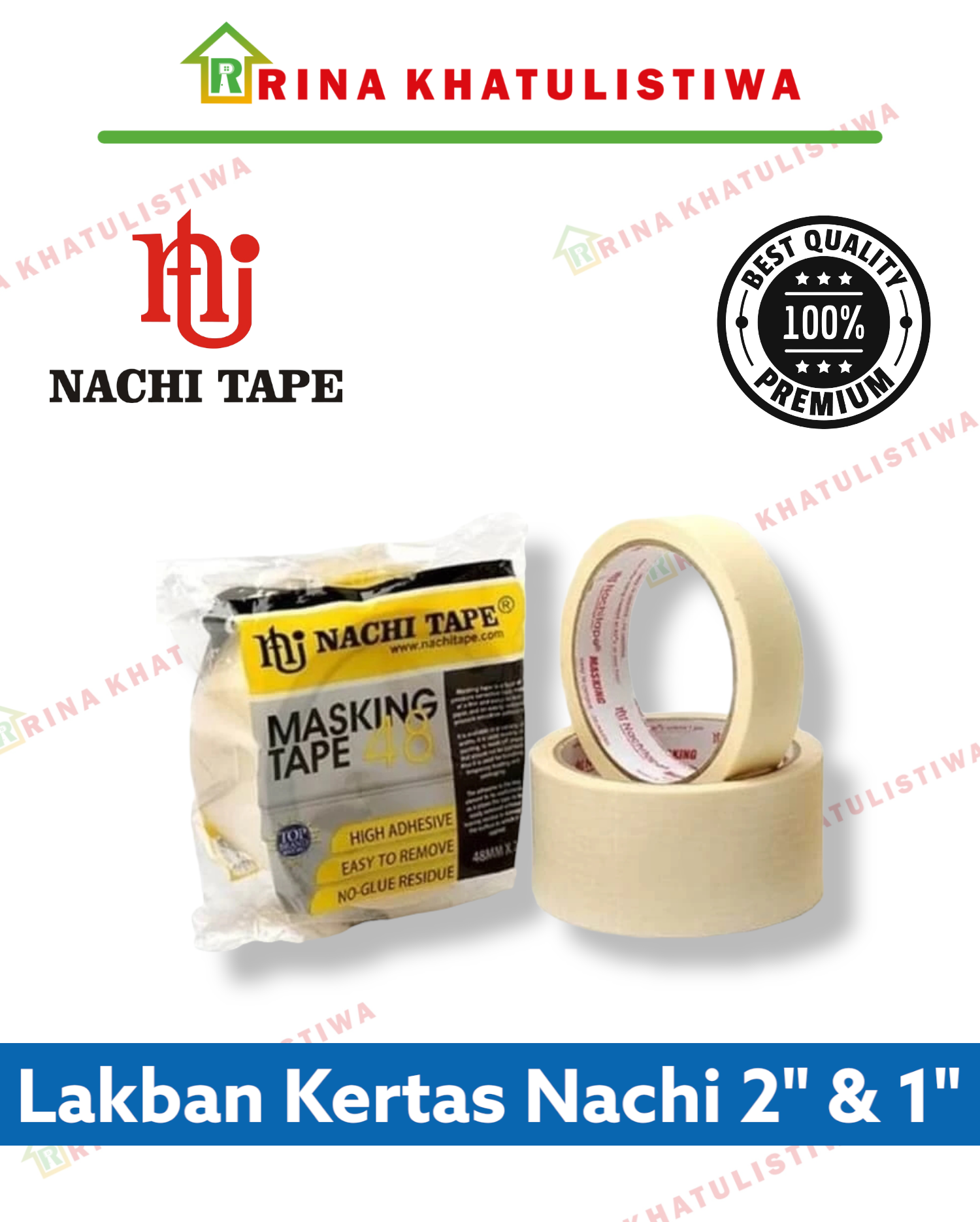 Lakban Kertas Nachi multifungsi 20 yards 1 inch 2 inch | Solasi Kertas ...