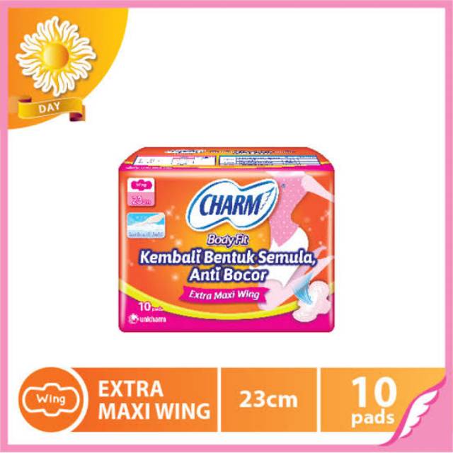 Charm Body Fit Extra Maxi Wing 23cm [ 10 Pads ] | Lazada Indonesia