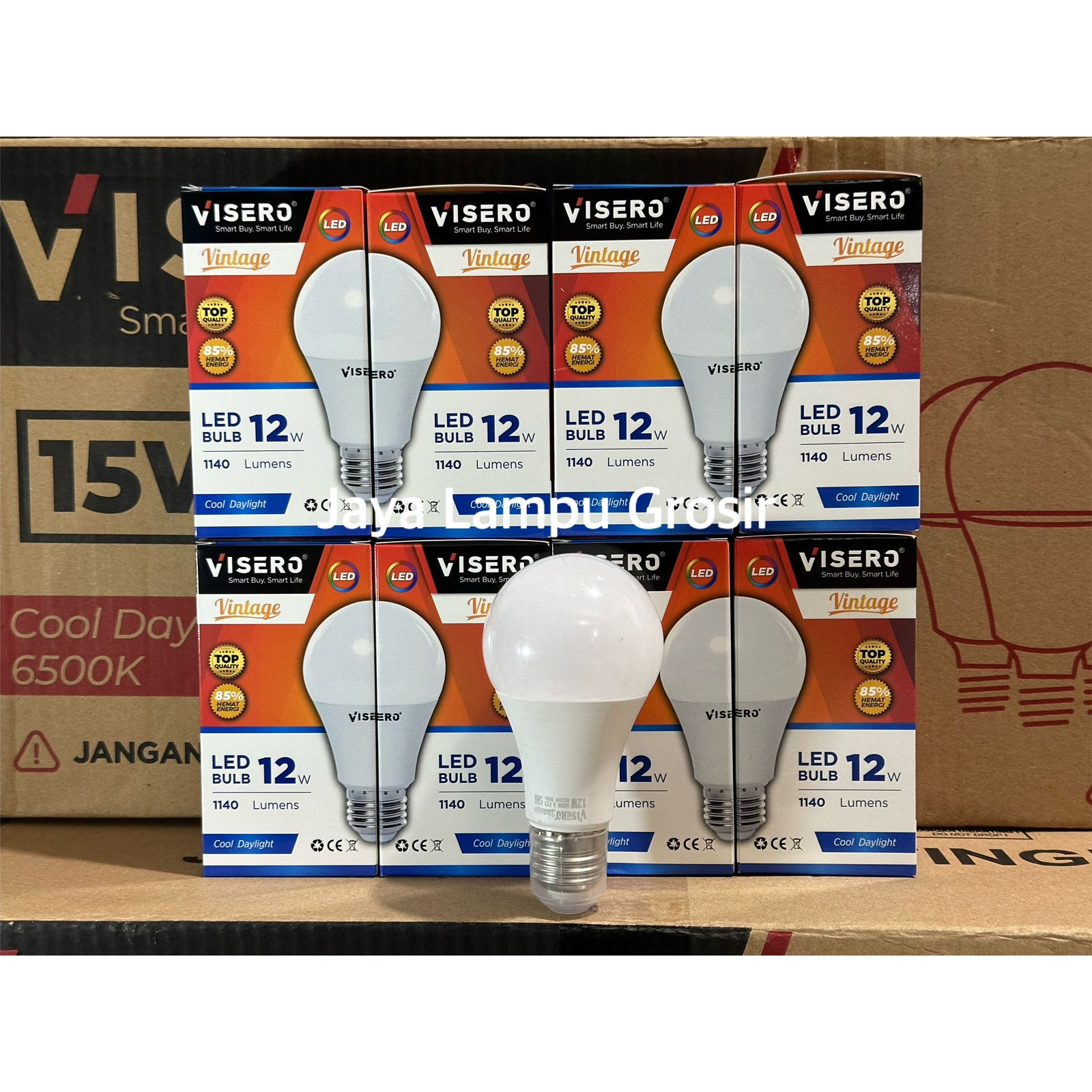 VISERO VINTAGE 12W / 12 Watt Lampu Bohlam Led Bulb E27 Putih | Lazada Indonesia