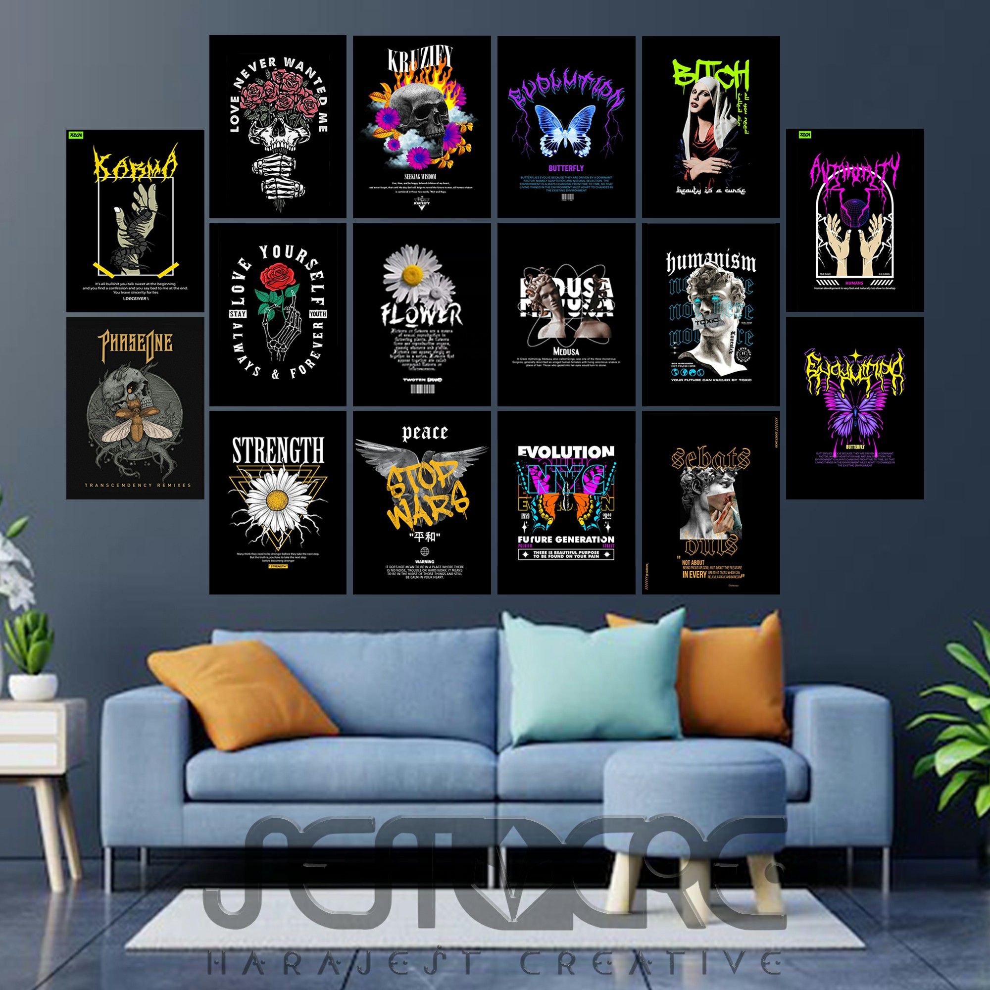 [PAKET 16PCS] Poster Dinding Aesthetic Ukuran A6/A5/A4 aesthetic wall ...