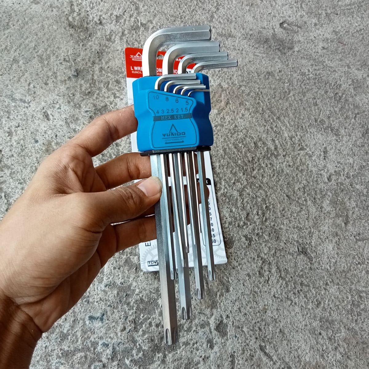 PROMO JLD Kunci L Panjang + Short L Bintang Kombinasi 9 Pcs Hexagonal ...