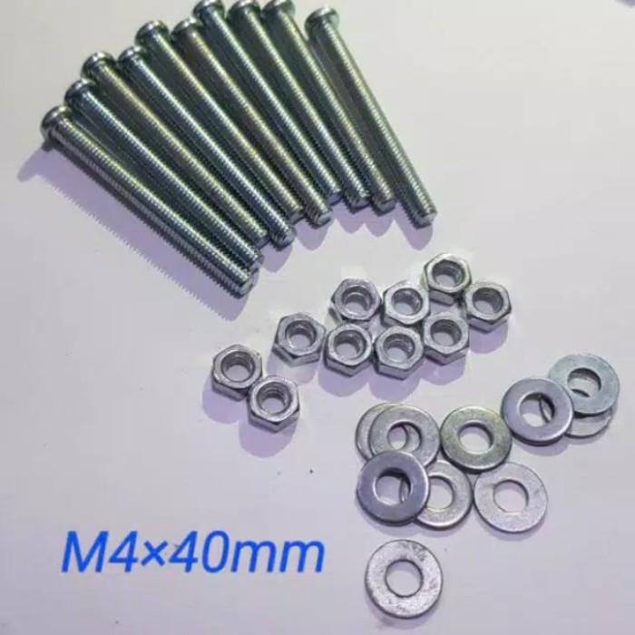 10set Baut mur ring JP kepala bulat M4 x 40 | Lazada Indonesia