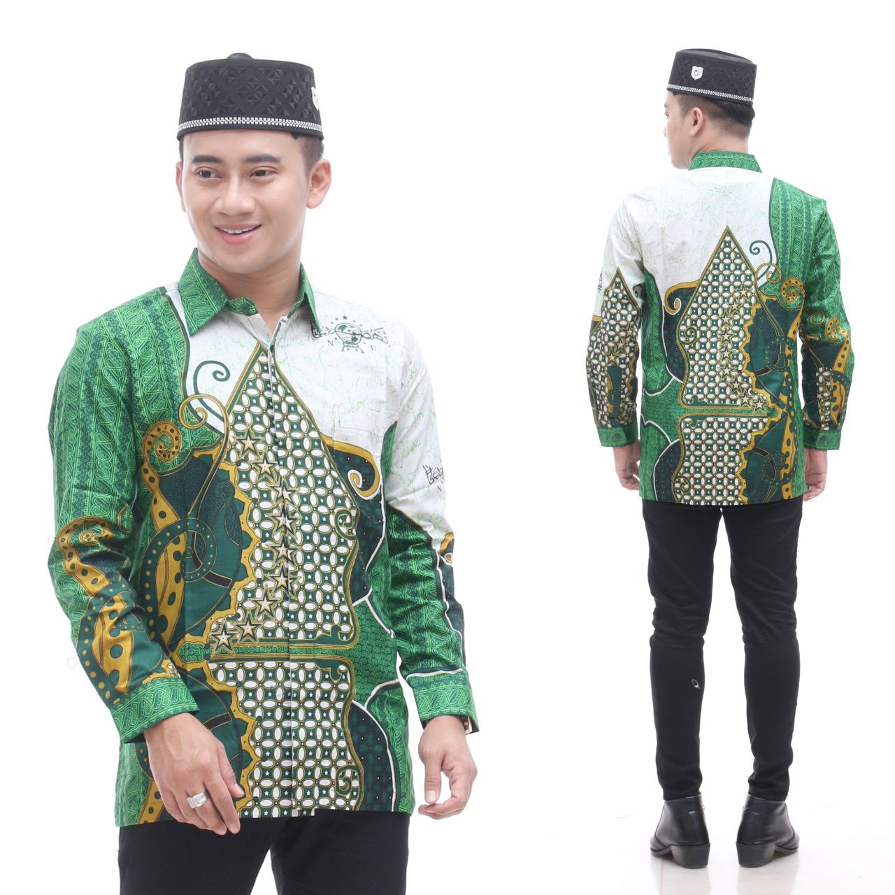 BAJU BATIK NU KEMEJA BATIK NU LENGAN PANJANG MOTIF WAYANG V2 TERBARU ...