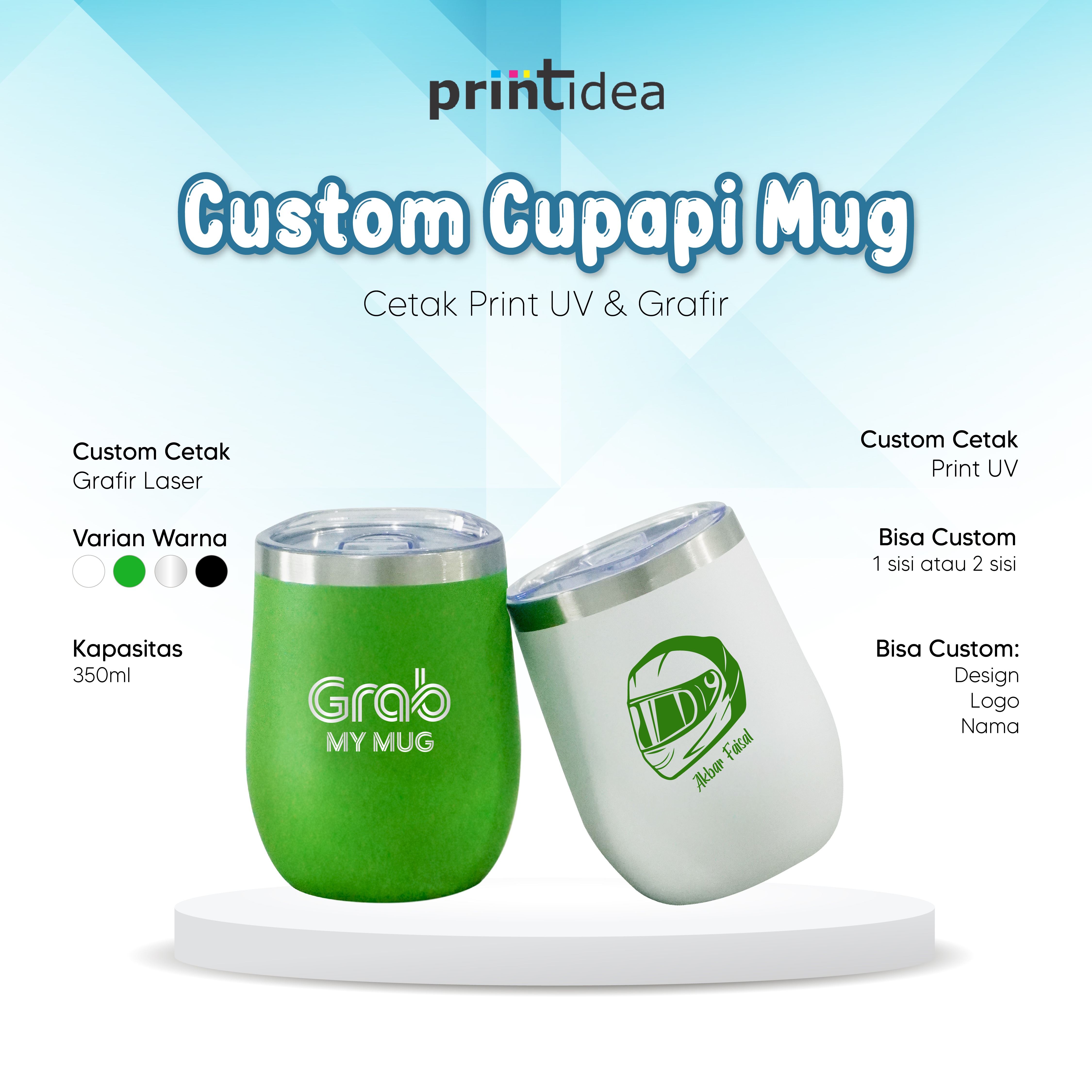 Custom Egg Mug Cetak Cupapi Gelas Kopi Custom Tulisan Logo Gambar ...