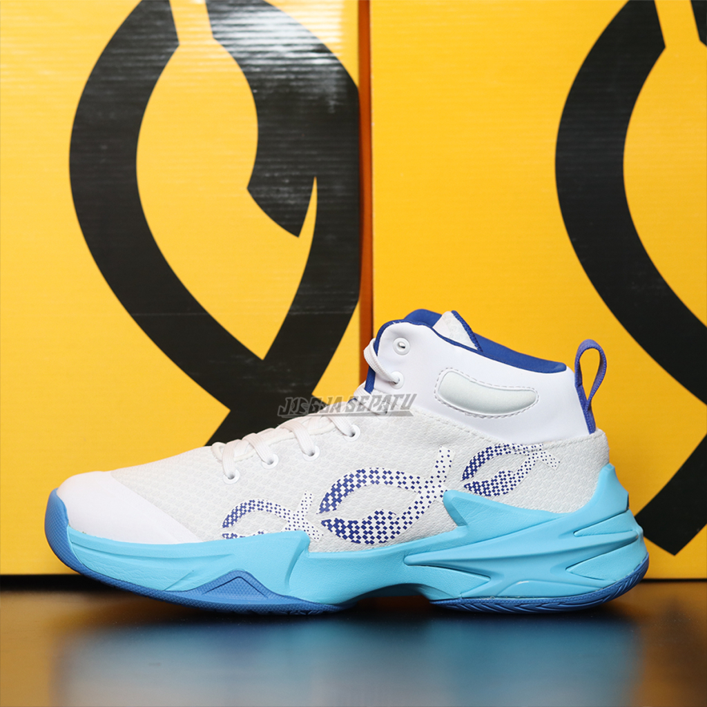 Fixch Sepatu Voli Demonic - White/Navy/Blue | Lazada Indonesia