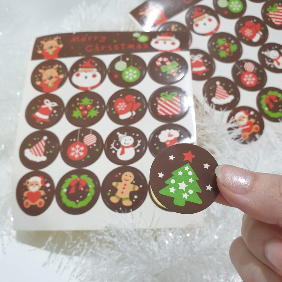 Cutting Bulat Sticker Tempelan Toples Kue Hampers Parcel Natal Per ...