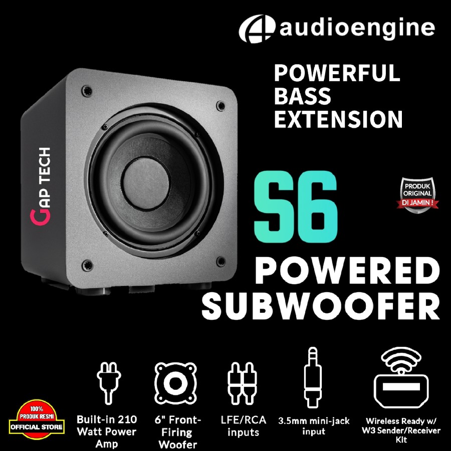 Audioengine S6 / S 6 Compact Powered Subwoofer Original | Lazada Indonesia