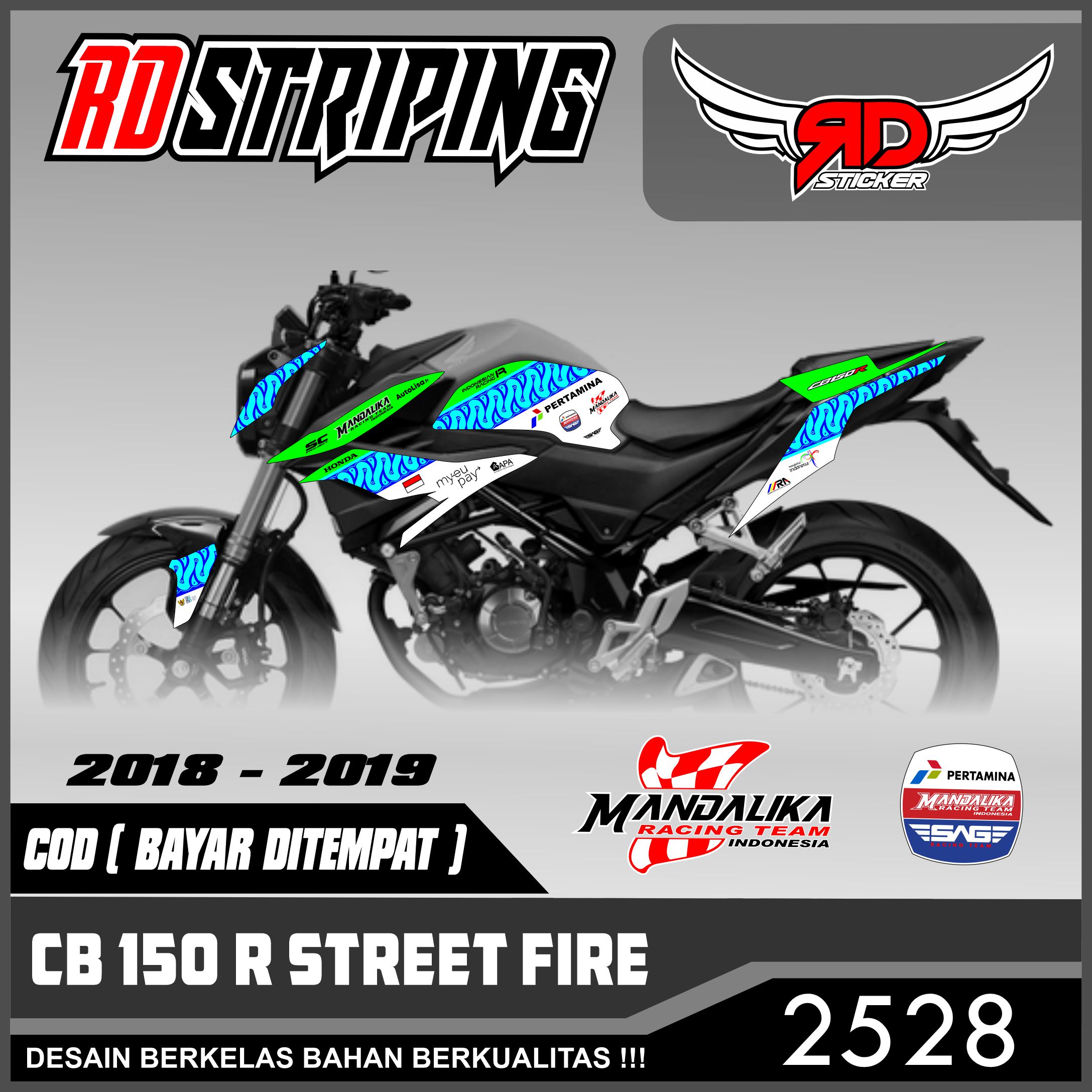 2528 STRIPING STICKER HONDA CB 150R STREETFIRE MANDALIKA LIVERY RACING ...