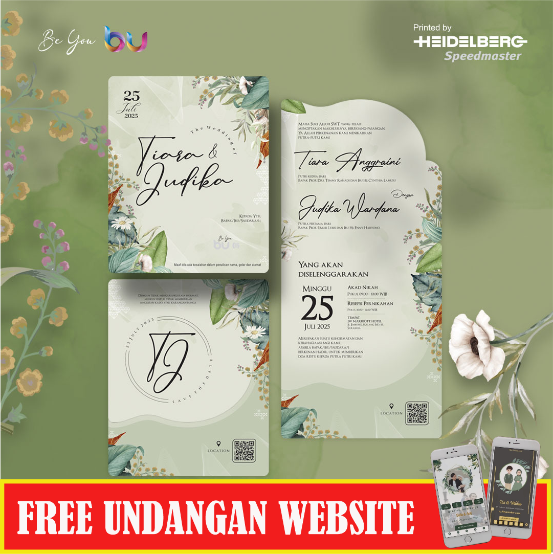 (100) Undangan pernikahan aesthetic rustic Sage undangan murah | Lazada ...