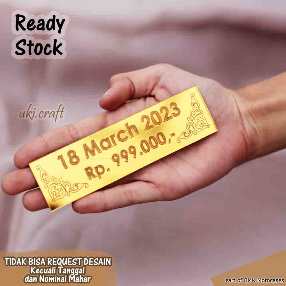 Custom Grafir Nominal Tanggal Kotak Ukir Akrilik Mahar Seserahan Scrabbook Diy Ukiran Tanggal ...
