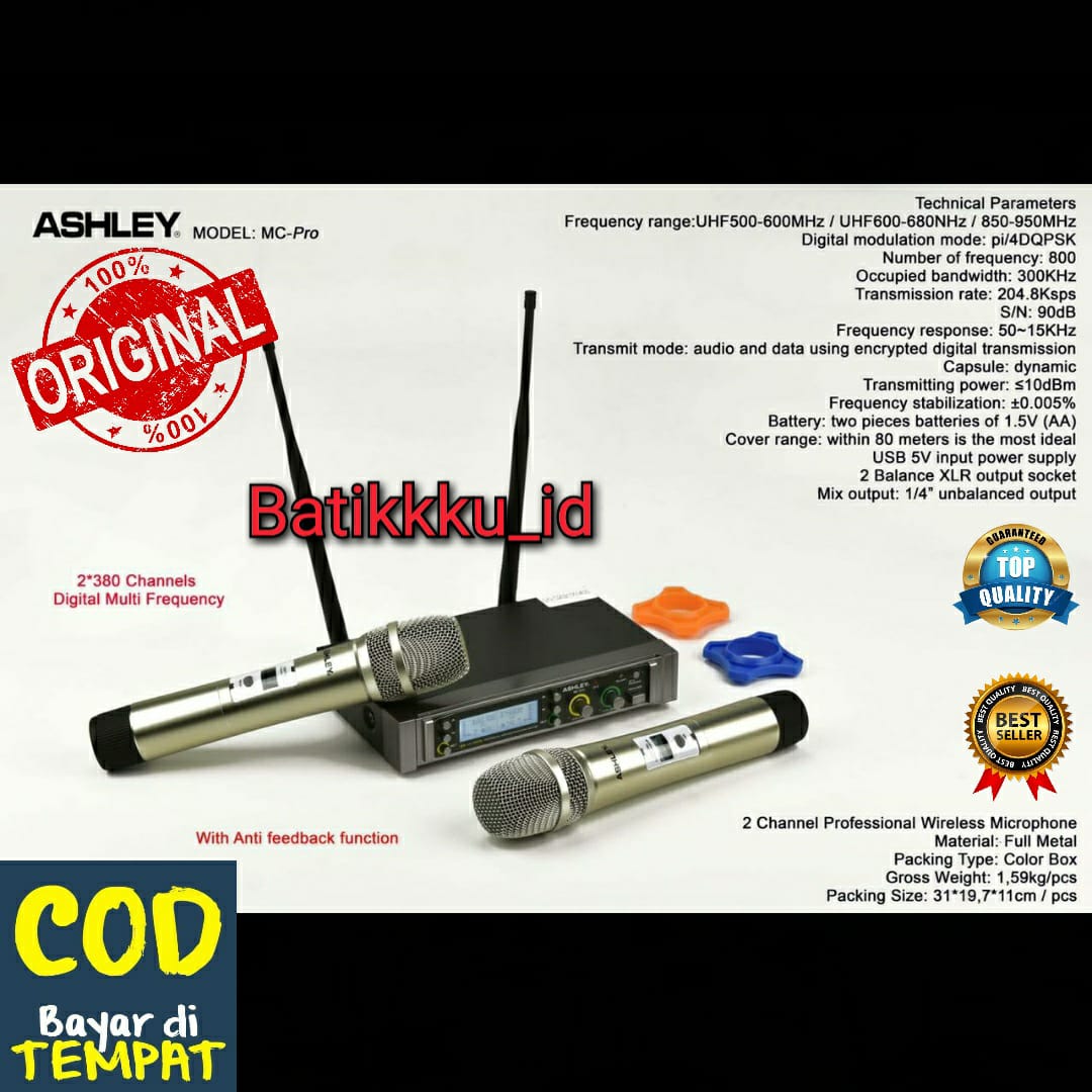 [ORIGINAL ASHLEY BISA COD] MIC WIRELESS ASHLEY MC-PRO / MCPRO / MC PRO ...