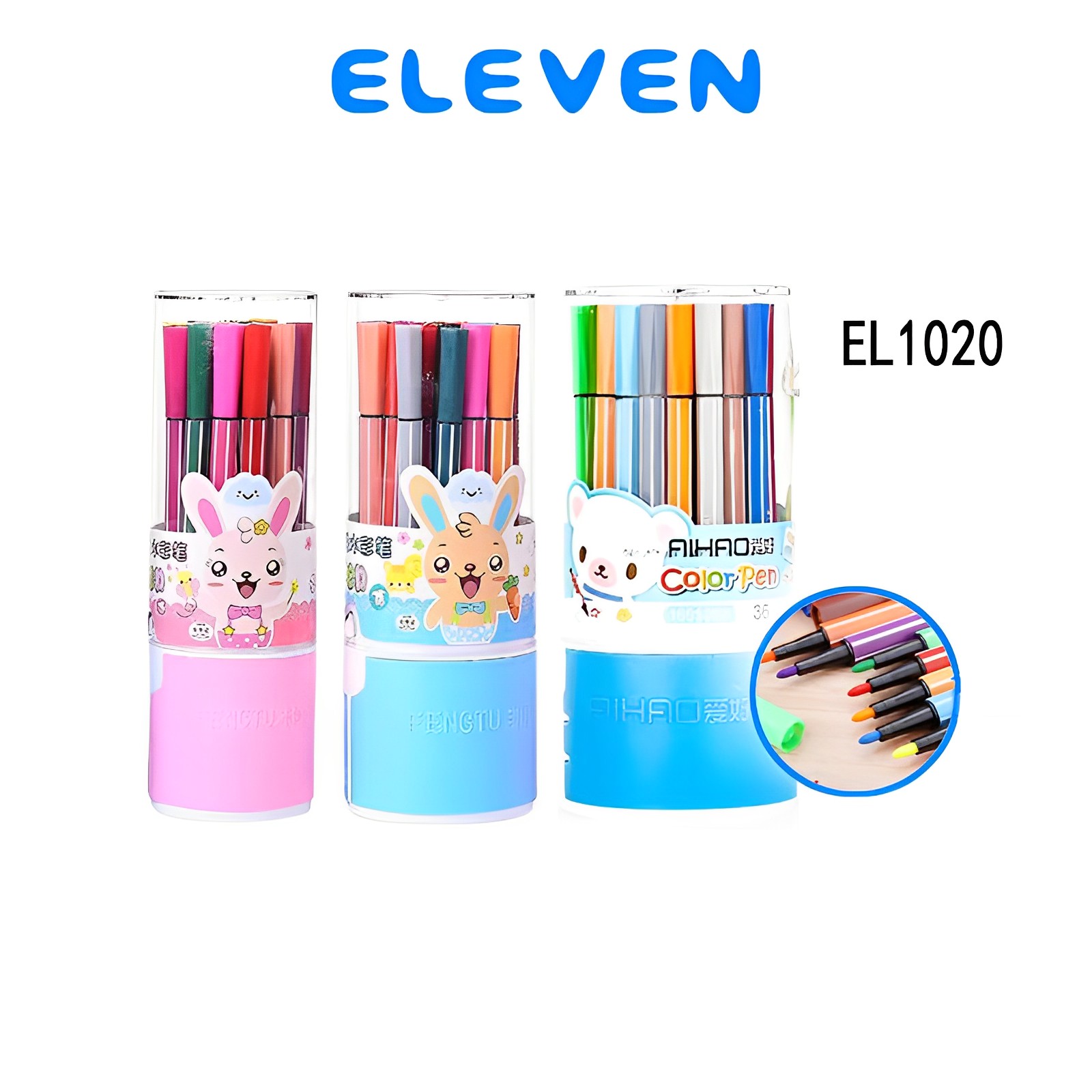 ELEVEN Spidol Warna Warni Cair isi 12/24/36 Pcs Lucu Dan Simpel-EL1020 ...