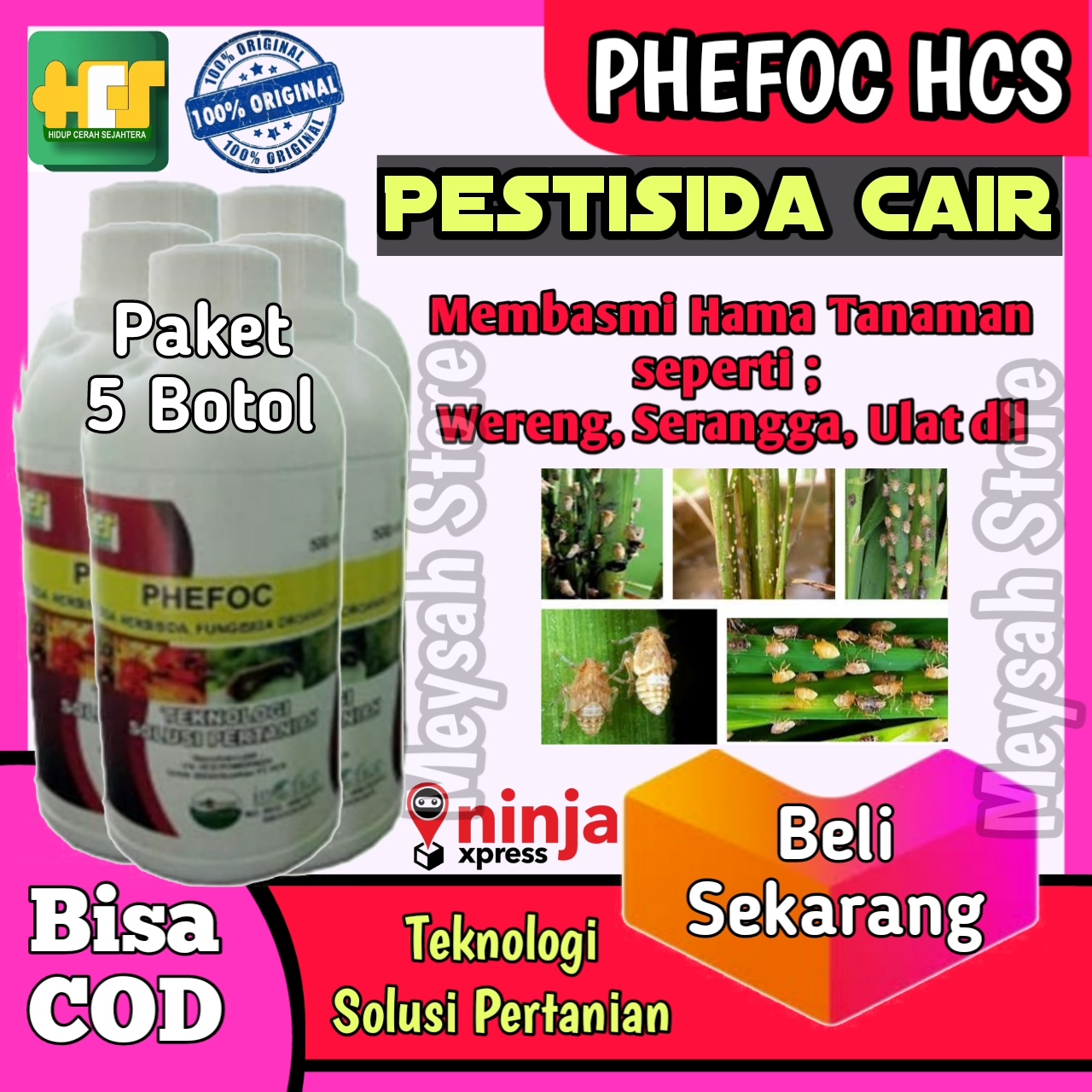 Paket Terlaris 5 Botol Phefoc HCS Pestisida Herbisida Fungisida Organik ...