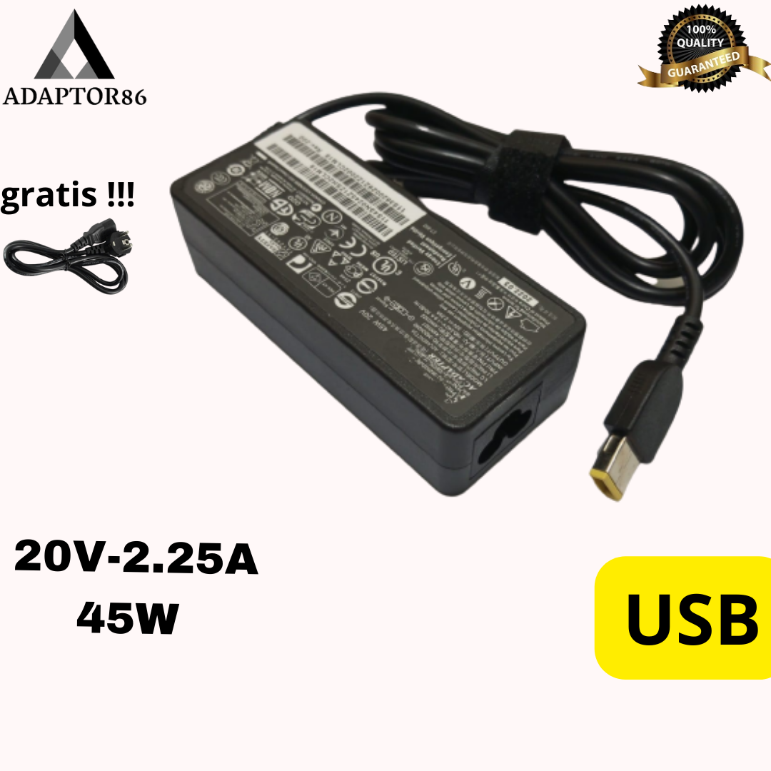 Adaptor Charger Laptop Lenovo 20V - 2.25A 45W USB | Lazada Indonesia