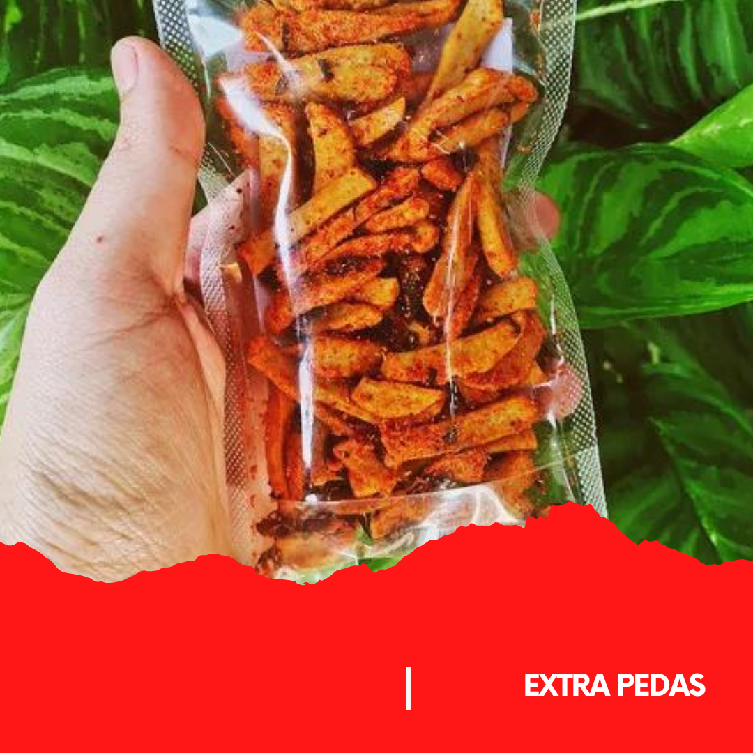 Basreng 200 gr rasa original, pedas, extra pedas dengan extra daun ...