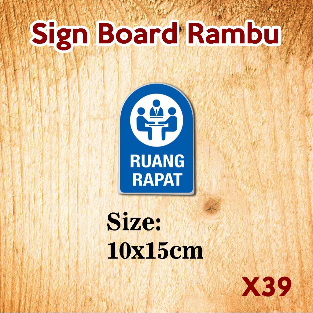 Sign Board Petunjuk Ruang Rapat Meeting Room 10x15cm Tebal 5mm SB ...