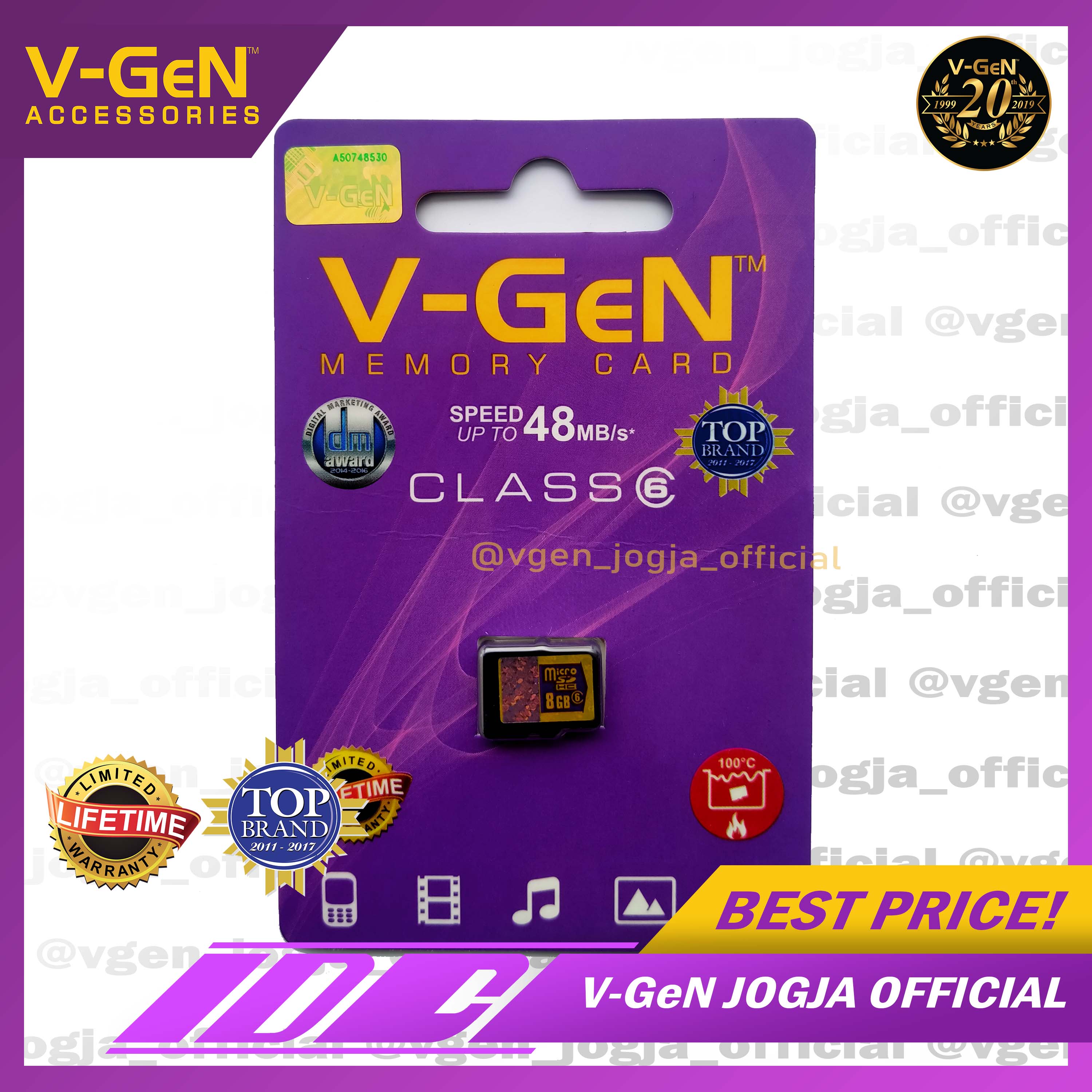 MICRO SD Class 6 V-GeN 8GB ORIGINAL GARANSI RESMI | Lazada Indonesia