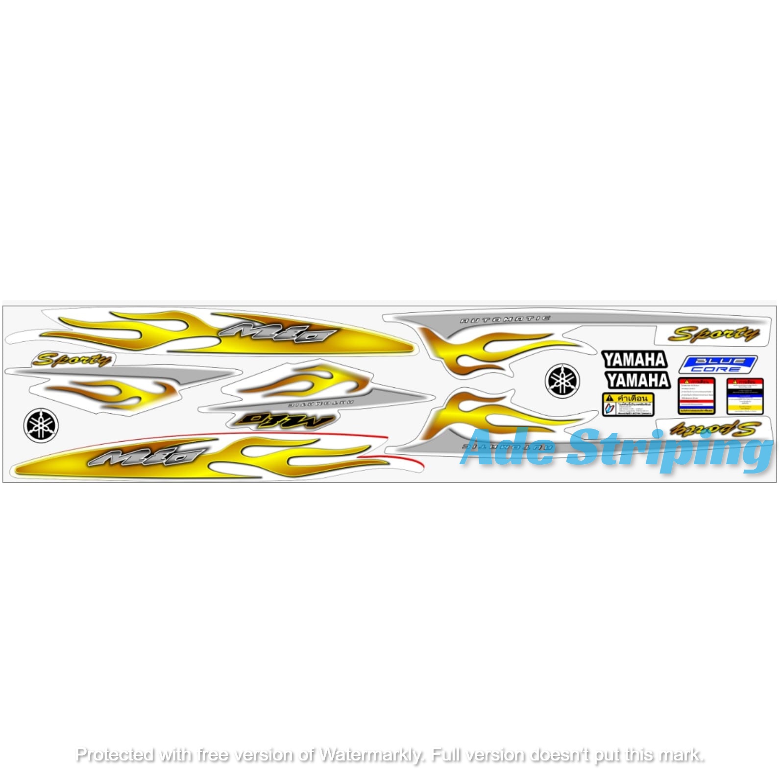 STIKER STRIPING LIS BODY MOTOR YAMAHA MIO SPORTY / MIO API 2006 VARIASI ...