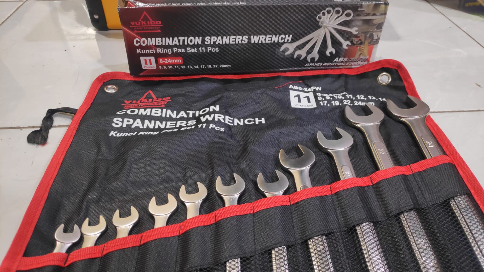 YUKIDO AB8-24FW Kunci Ring Pas Set 14 pcs / Combination Wrench Spanner 8-24mm | Lazada Indonesia