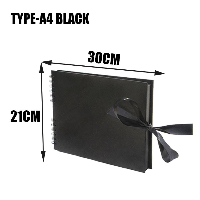 30lembar Diy Scrapbook Album Foto A5 A4 Scrapbook Hitam Buku Foto ...