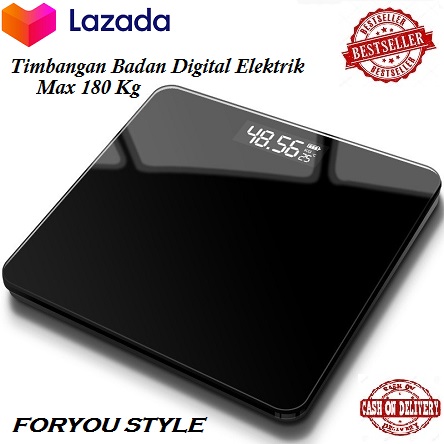 Timbangan Badan Digital 180KG Black / Pelangi Digital Scale Beban Load ...