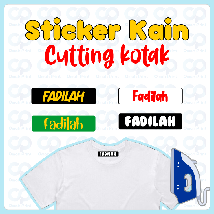 ( 1 Hari Jadi ) Stiker Kain Custom 100pcs . Stiker Label Nama Kain Baju ...