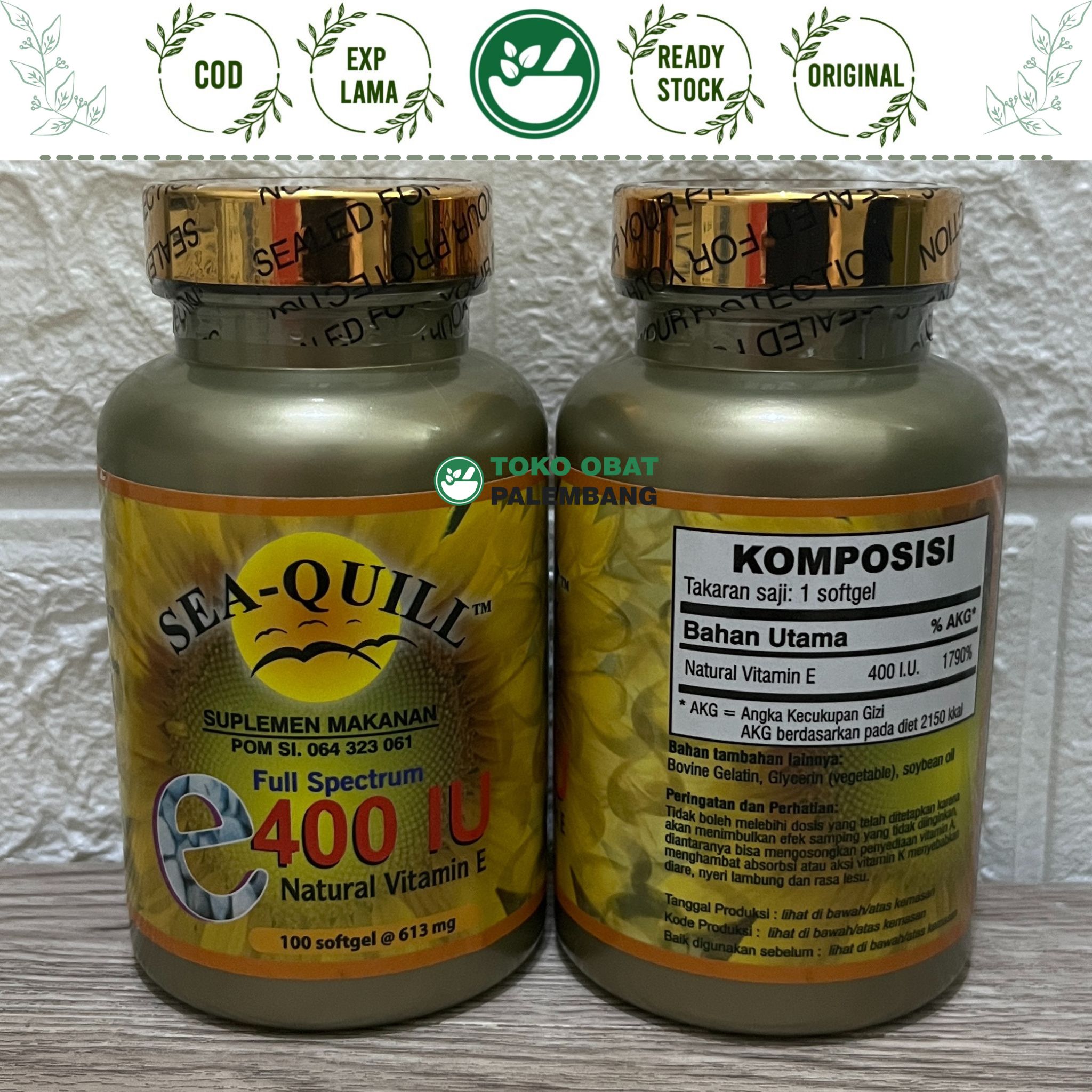 SEA QUILL VITAMIN E 400IU FULL SPECTRUM 100SOFTGEL VIT E SEA-QUILL 400 ...