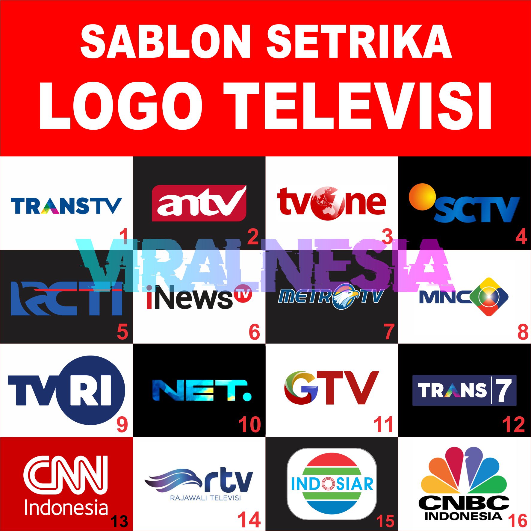 Sablon Setrika LOGO Televisi - Viralnesia | Lazada Indonesia
