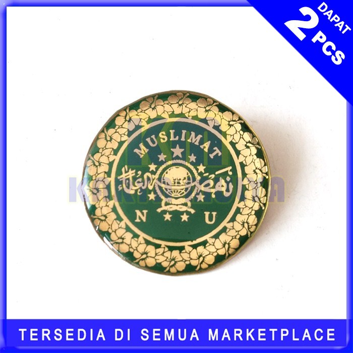Pin Muslimat NU Model Bulat-Pin Nahdlatul Ulama Bahan Logam Kuningan ...