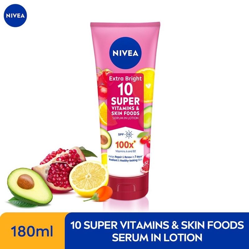 NIVEA BODY SERUM EXTRA BRIGHT 10 SUPER VITAMIN & SKIN FOOD SERUM ...