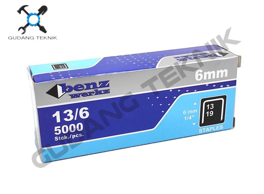Isi Staples Paku Tembak 13/6 6mm U 5000pcs BENZ / Refil Refill Isi ...
