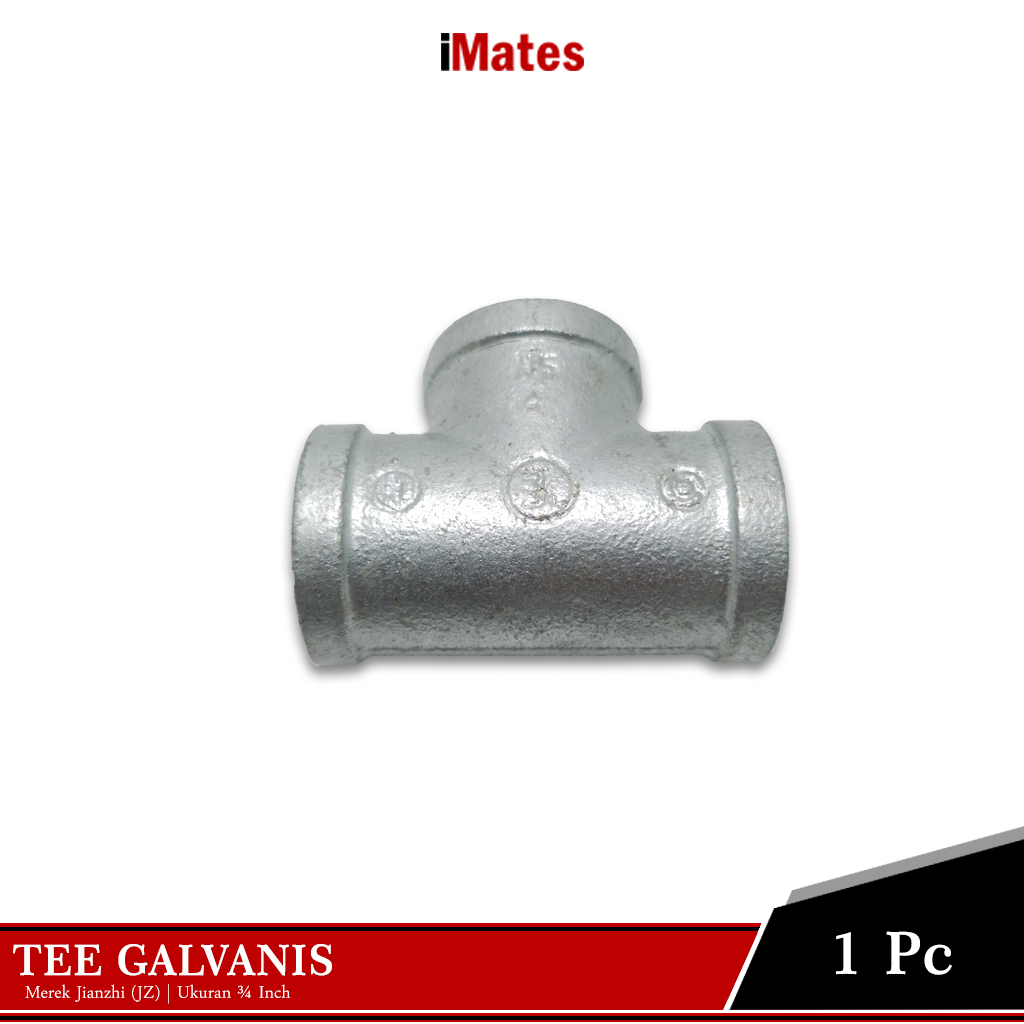 JIANZHI Sambungan Pipa Besi Tee Galvanis Drat Dalam 3/4 Inch | Lazada ...