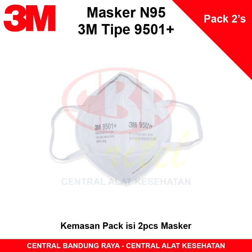 3M 9501+ Masker KN95 Face Mask - Pack isi 2 pcs | Lazada Indonesia