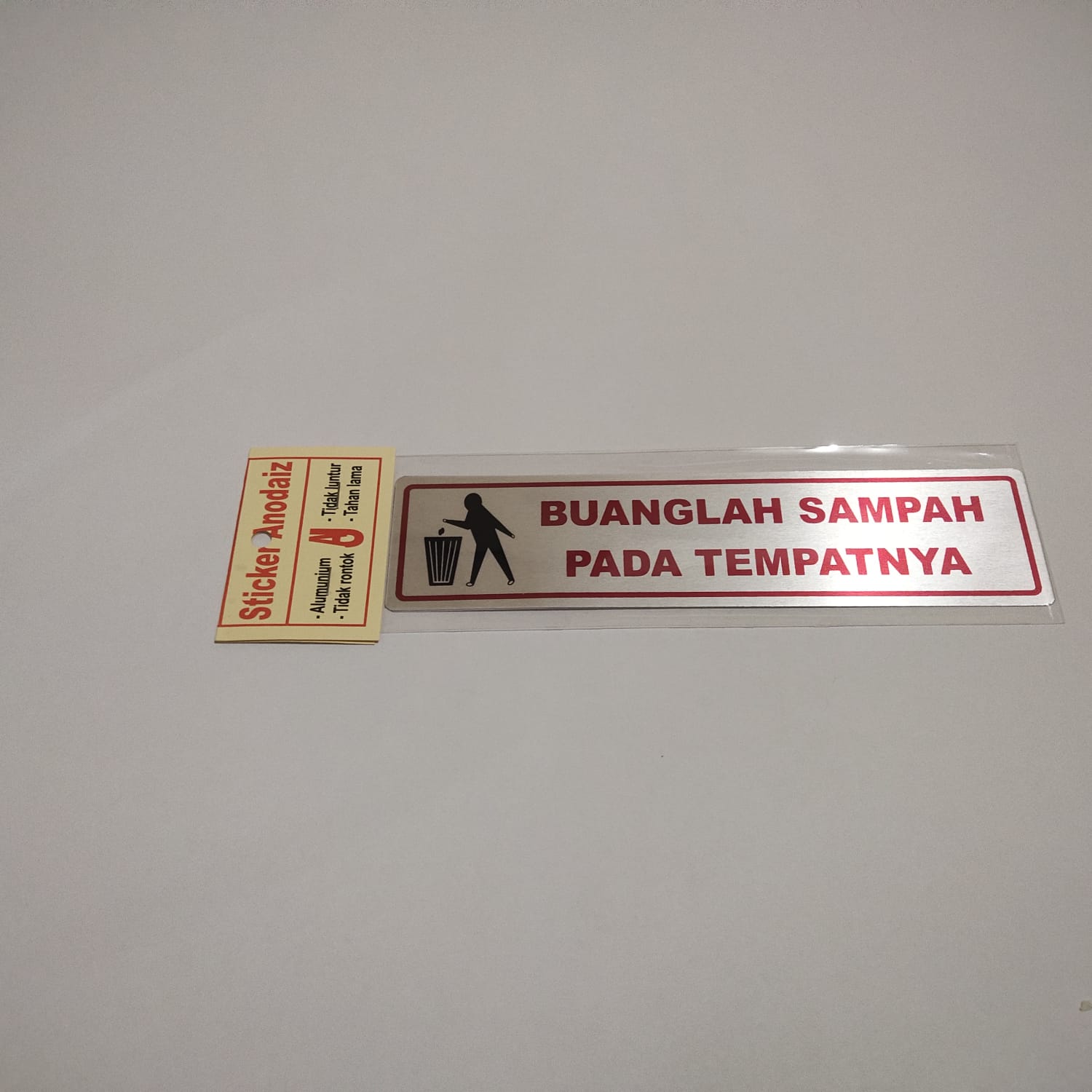 NE- Aluminium Papan Stiker Tempel Pintu Tulisan (MERAH) Dinding / Sign ...