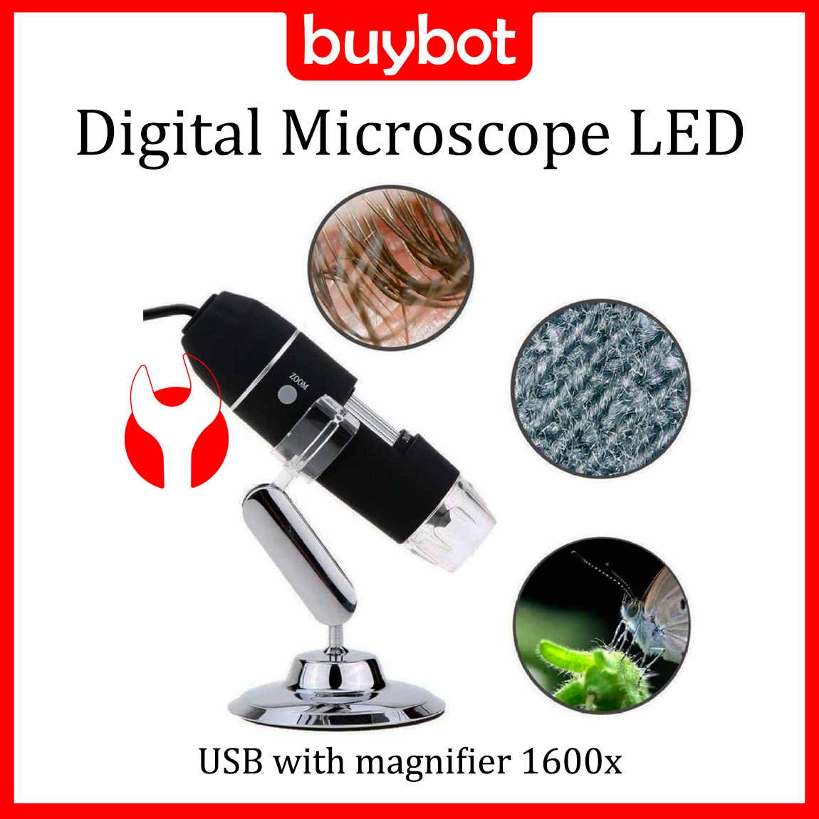 Mikroskop Digital Elektronik LED 1600x buybot / USB Microscope Dengan ...