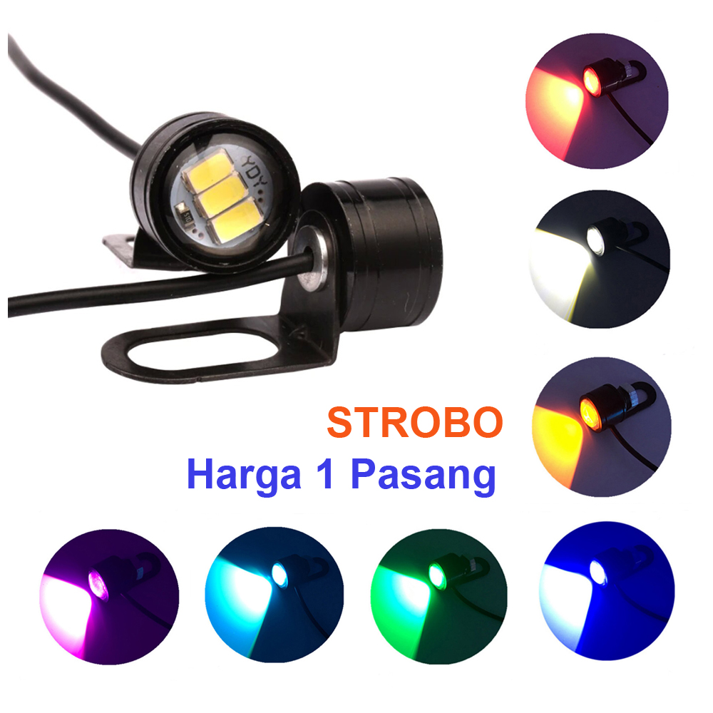 Lampu LED Mata Elang DRL COB Eagle Eye Besar 23mm 12V 3W | Lazada Indonesia