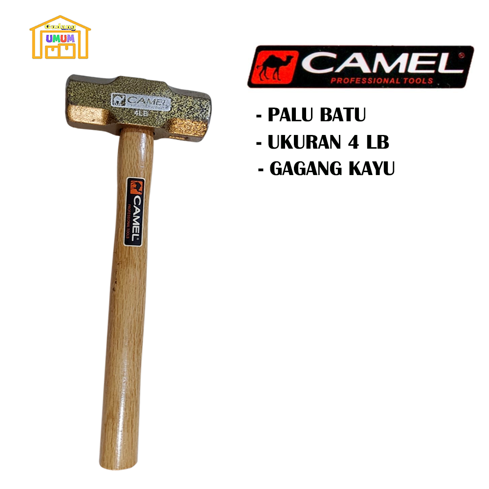 Palu Batu Gagang Kayu 4LB Camel Martil Besar Bodem Godam | Lazada Indonesia