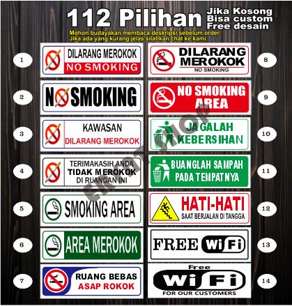 STIKER MURAH STIKER HIMBAUAN STIKER DILARANG MEROKOK STIKER VINYL ANTI ...