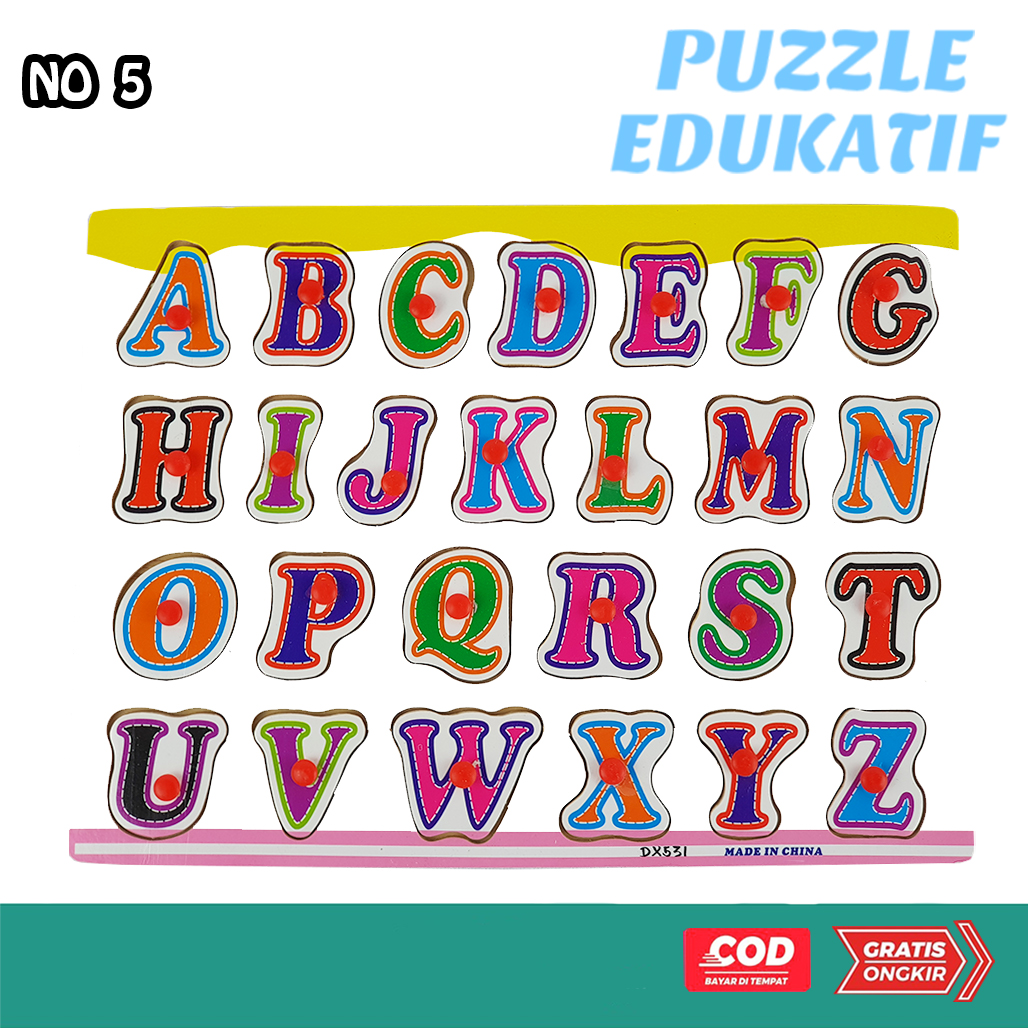Mainan Edukasi Anak Puzzle Kayu Huruf/Mainan Edukatif PuzzeL Kayu Abjad ...